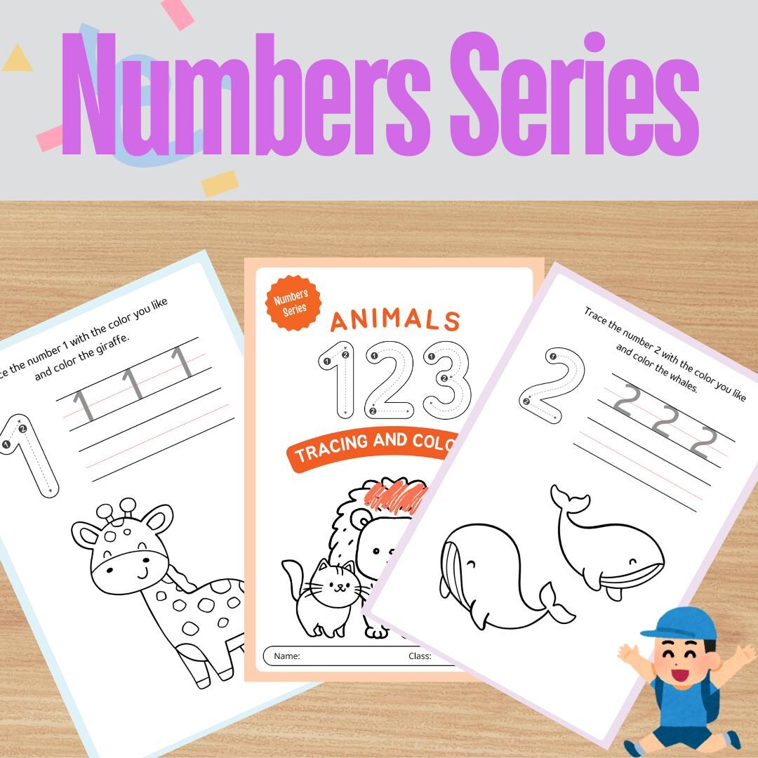 123 Animals Number Tracing and Coloring Worksheets for Kids | Fun ...