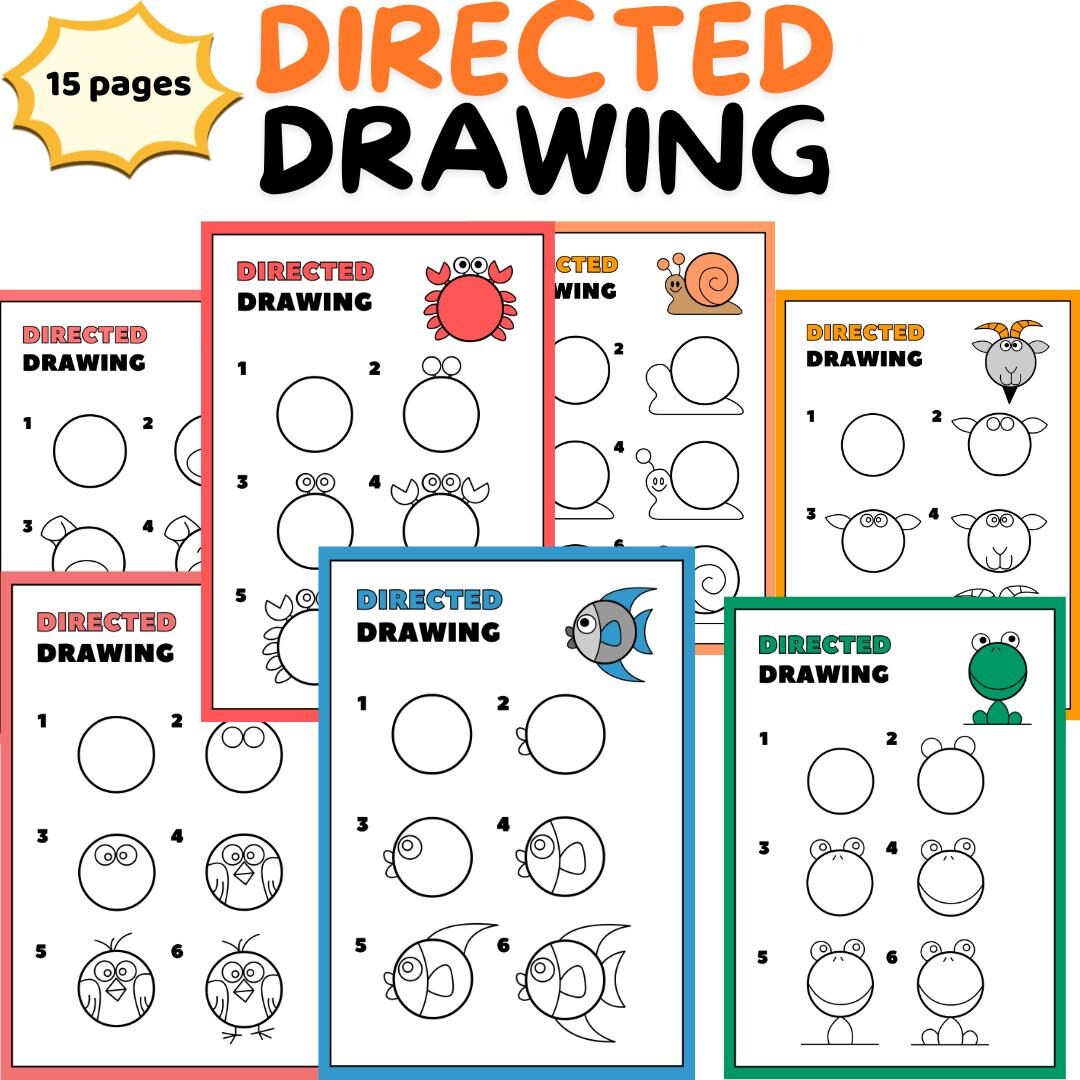 Directed Drawing Worksheets for Kids | Step by Step Drawing for ...
