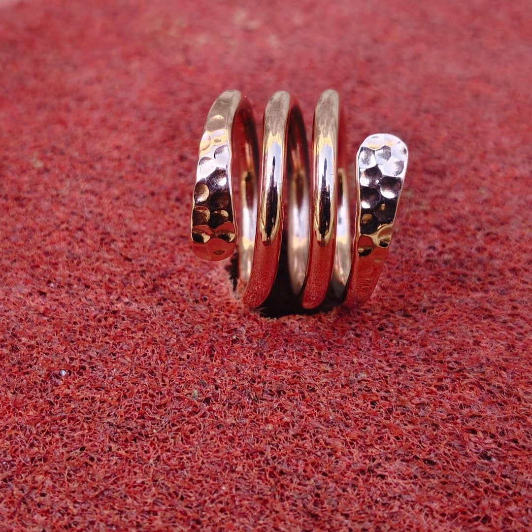 Pure Copper Wrap Ring , Finger Ring, Solid Copper Ring , Healing Copper Jewelry, Hammered Solid ...
