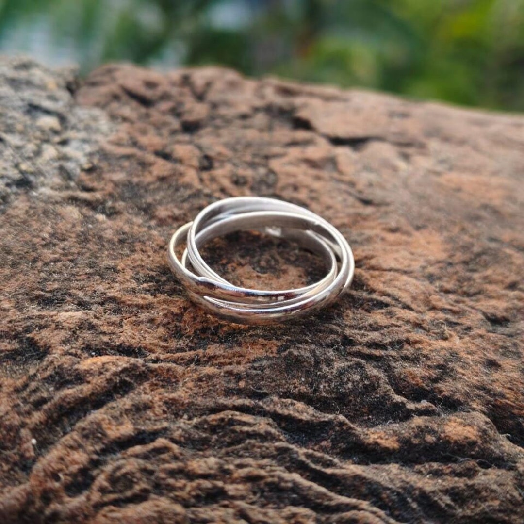 Silver 3 Interlocking Rings, Intertwined Rings, Anxiety Fidget Ring ...