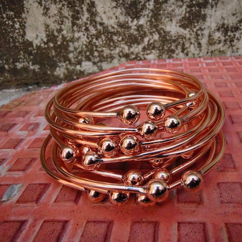 Pure Copper Bracelet , Set of 7 Bangles,copper Bangle Bracelet, Wrap ...