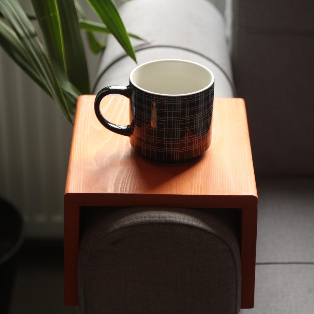 Handcrafted Wood Armrest Table for Couch Sofa | Simple and Functional ...