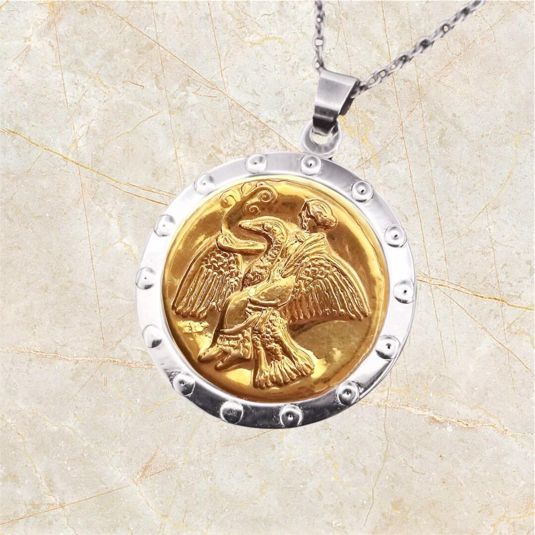 Aphrodite Goose Pendant, 18k Gold Plated Sterling Silver Ancient Greek ...