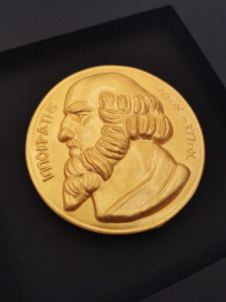 Buy Handmade Hippocrates Medal: Gold-toned Brass, Ancient Greek ...