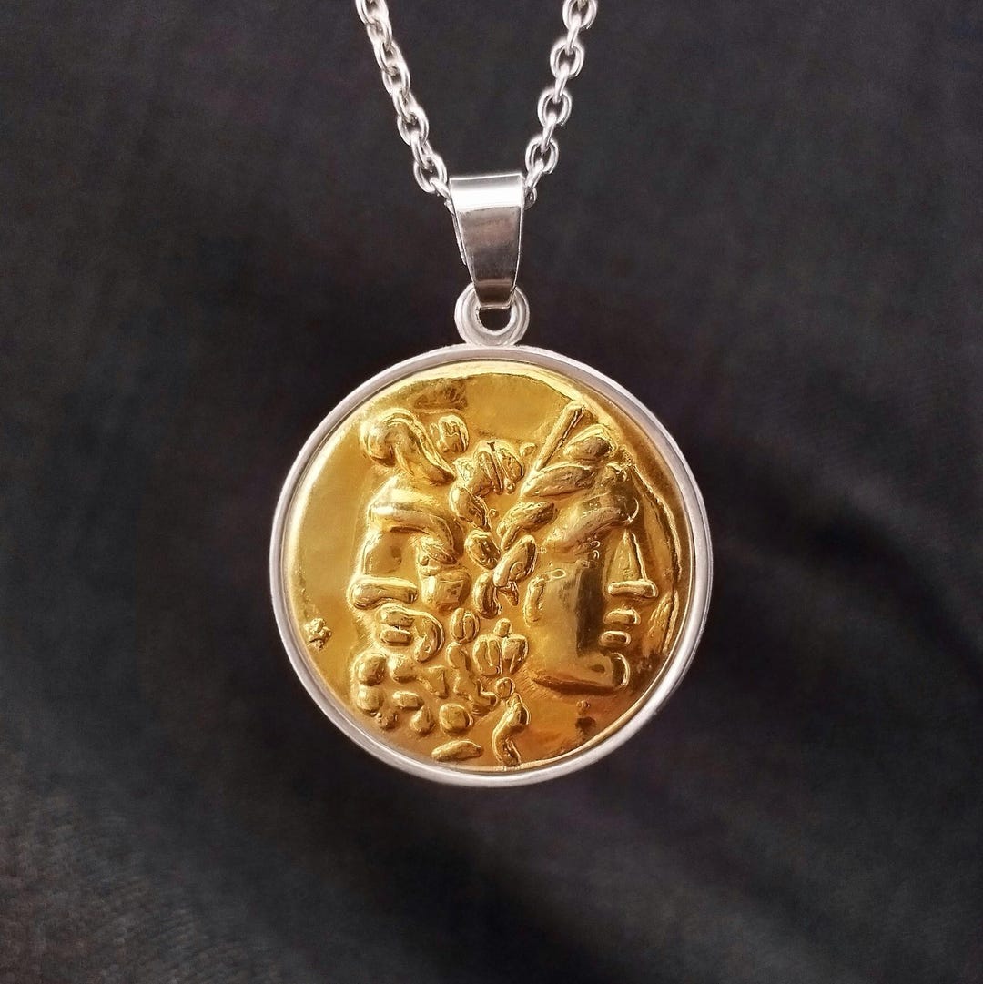 Zeus & Hera Double Portrait 18k Gold Plated Sterling Silver Pendant - Etsy