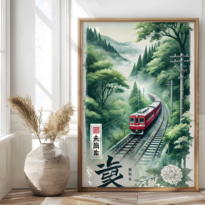 Japanese Train Track Poster - Printable Japan Wall Art for Home ...