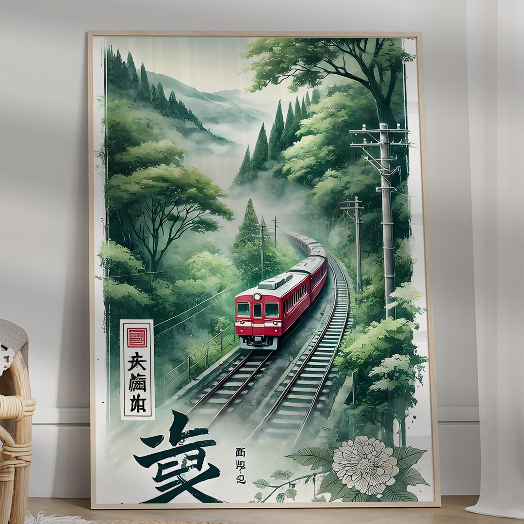 Japanese Train Track Poster - Printable Japan Wall Art for Home ...