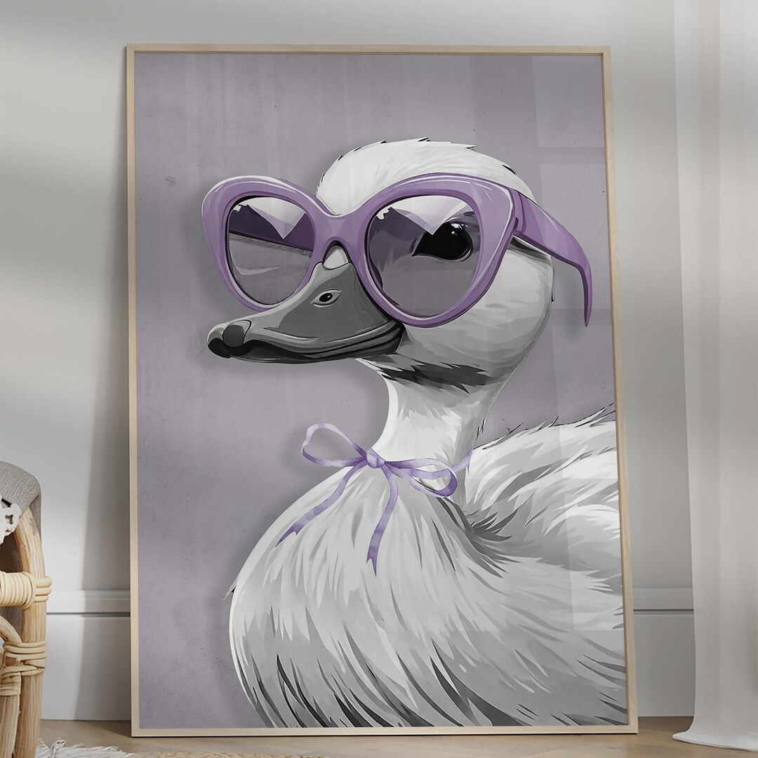 Everything is Fine Poster, Funny Duck Wall Art, Motivational Cute ...