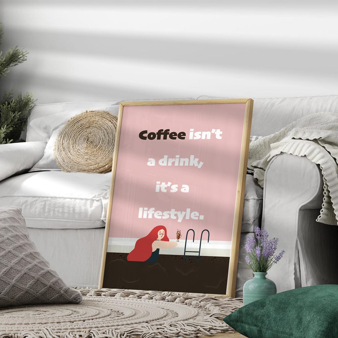 Coffee Poster - Morning Coffee Diver Print, Coffee is Lifestyle ...