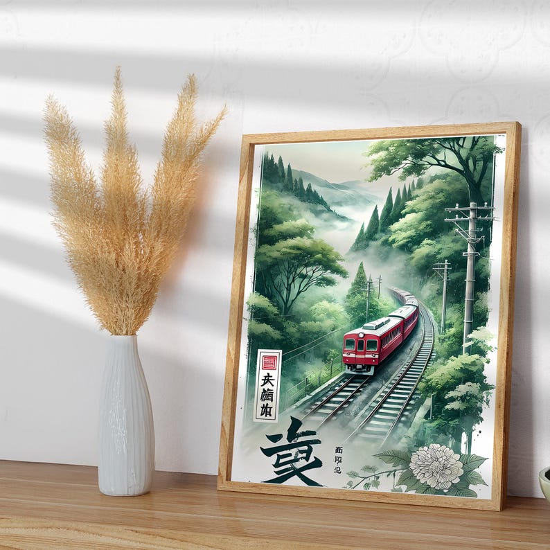 Japanese Train Track Poster - Printable Japan Wall Art for Home ...
