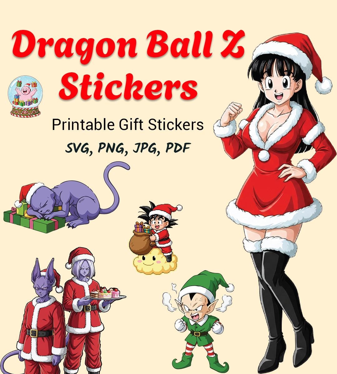 Dragon Ball Z Christmas Bundle | SVG PNG JPG | Anime Holiday Tags ...