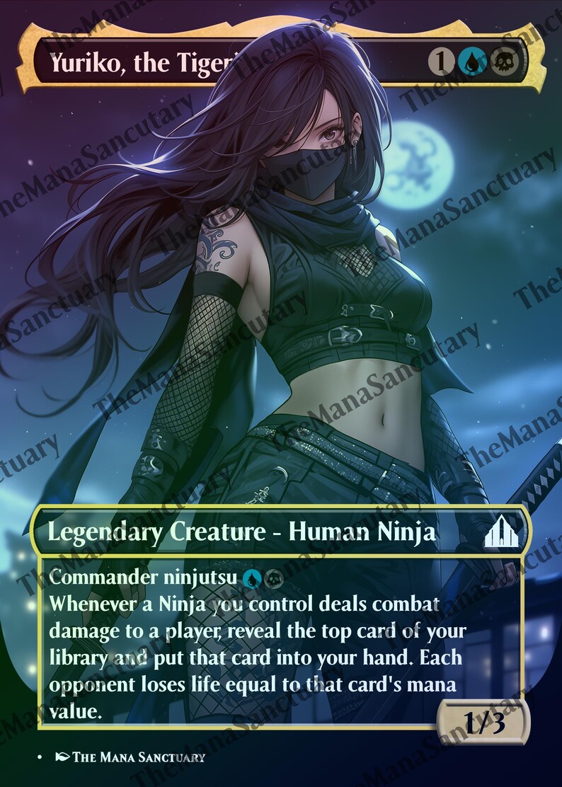 Yuriko, the Tiger's Shadow - Anime Proxy Foil MTG Magic TCG Custom ...