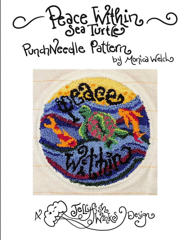 Sea Turtle DIGITAL PDF Pattern for Punch Needle, Embroidery; BUNDLE ...