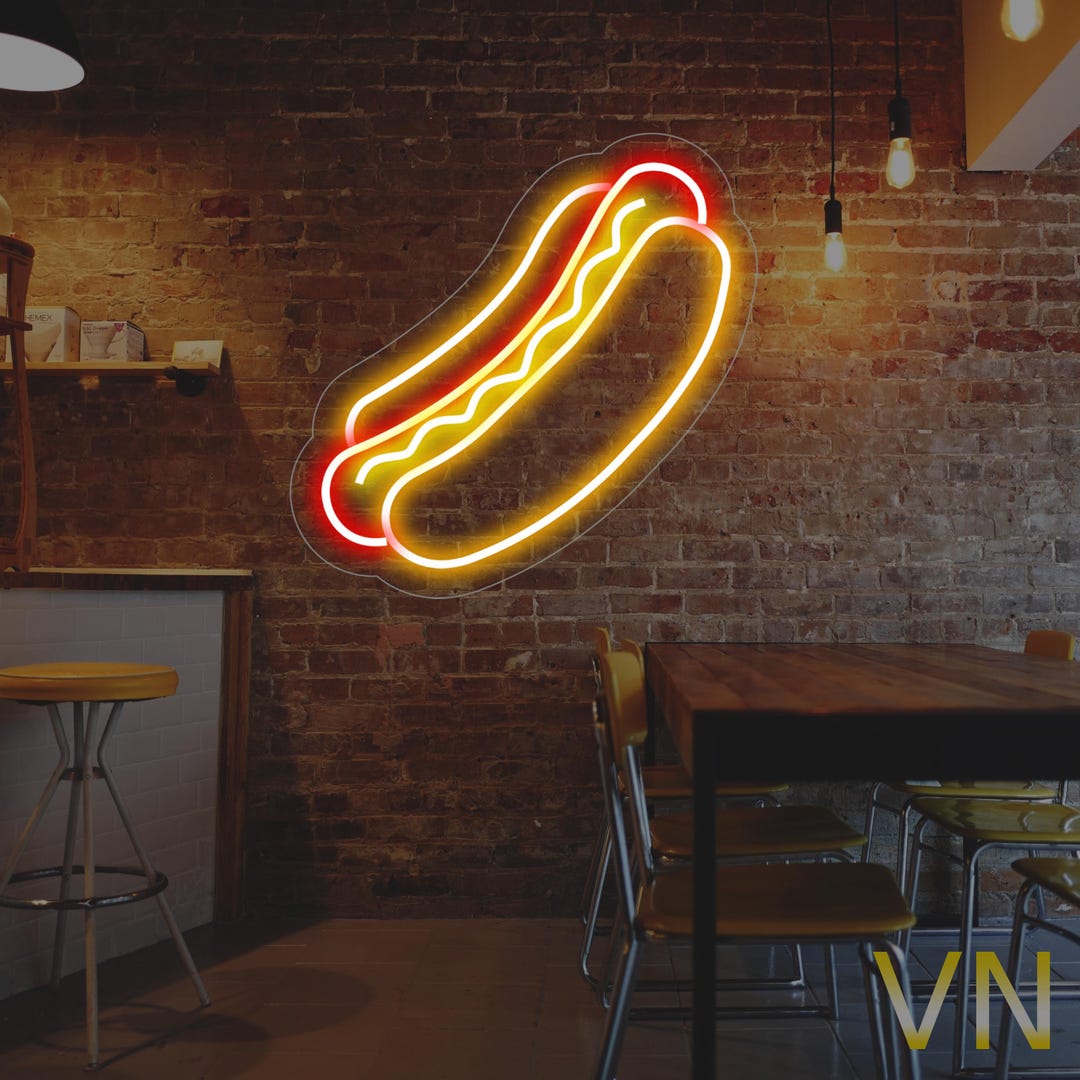 Hot Dog Neon Sign Custom Food Neon Sign Bar Decor Neon Light Shop ...