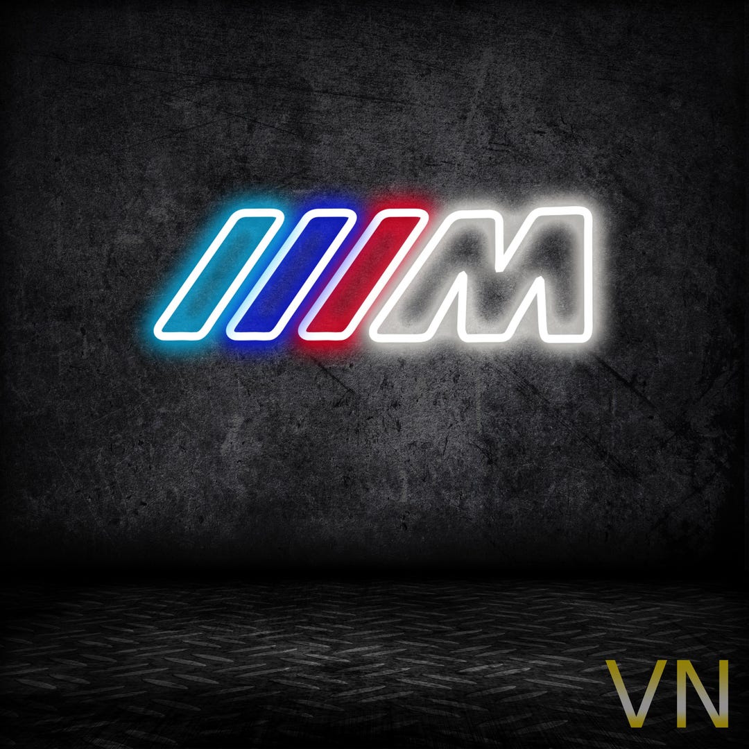 M Logo Neon Sign, M Logo Car Decor, Car Logo Neon Sign, Garage Neon ...