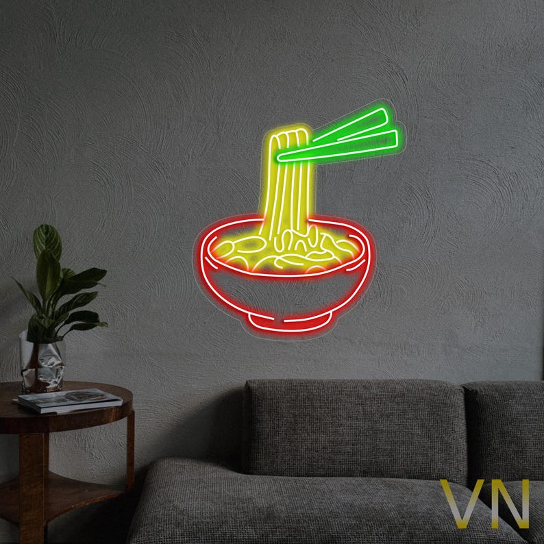 Ramen Bowl Neon Sign Custom Food Neon Sign Japanese Noodles Restaurant ...