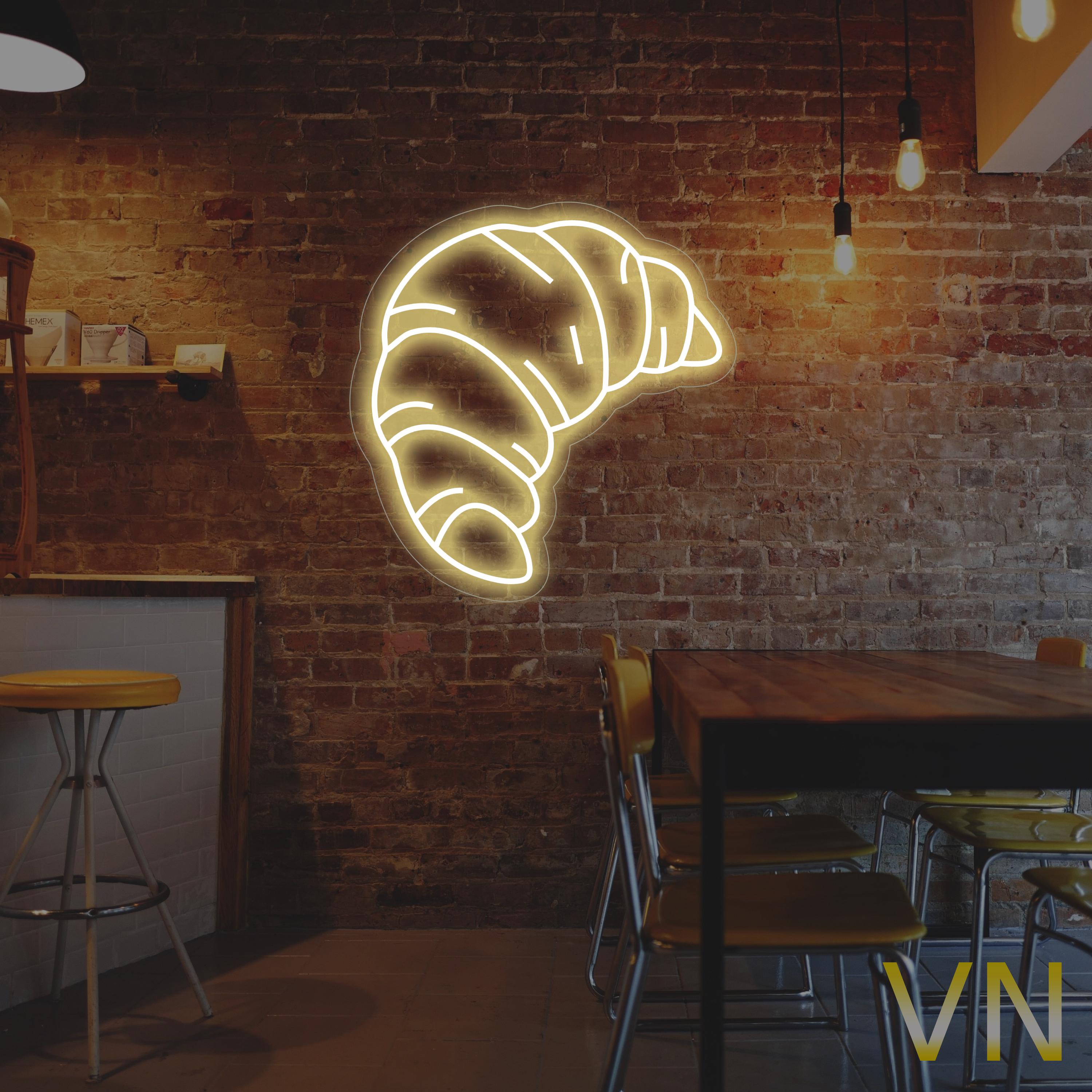 Croissant Neon Sign, Croissant Led Neon Sign, Bakery Neon Lights ...