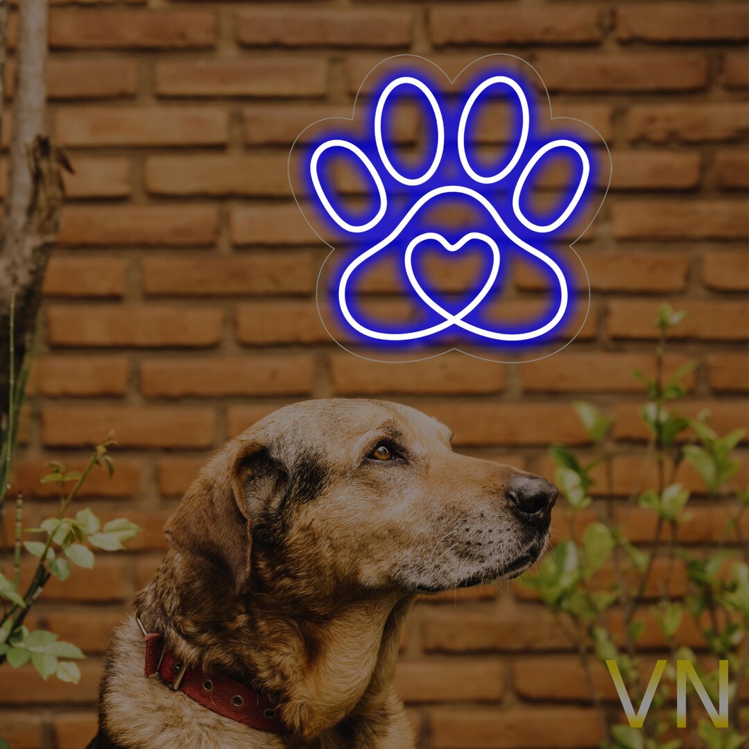 Paw Print Neon Sign Animals Paw Print Custom Neon Sign Led Light Wall ...