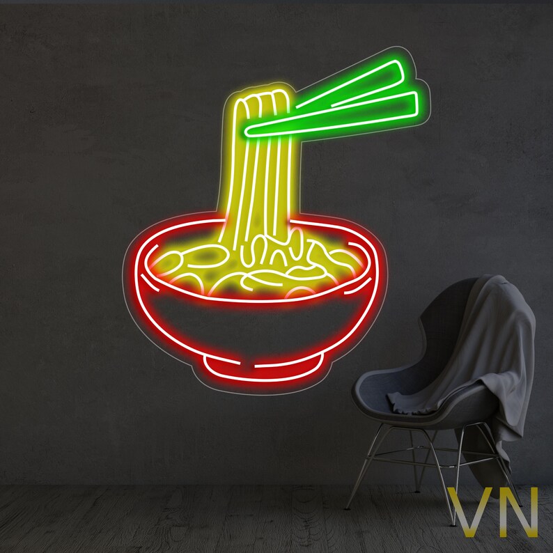Ramen Bowl Neon Sign Custom Food Neon Sign Japanese Noodles Restaurant ...