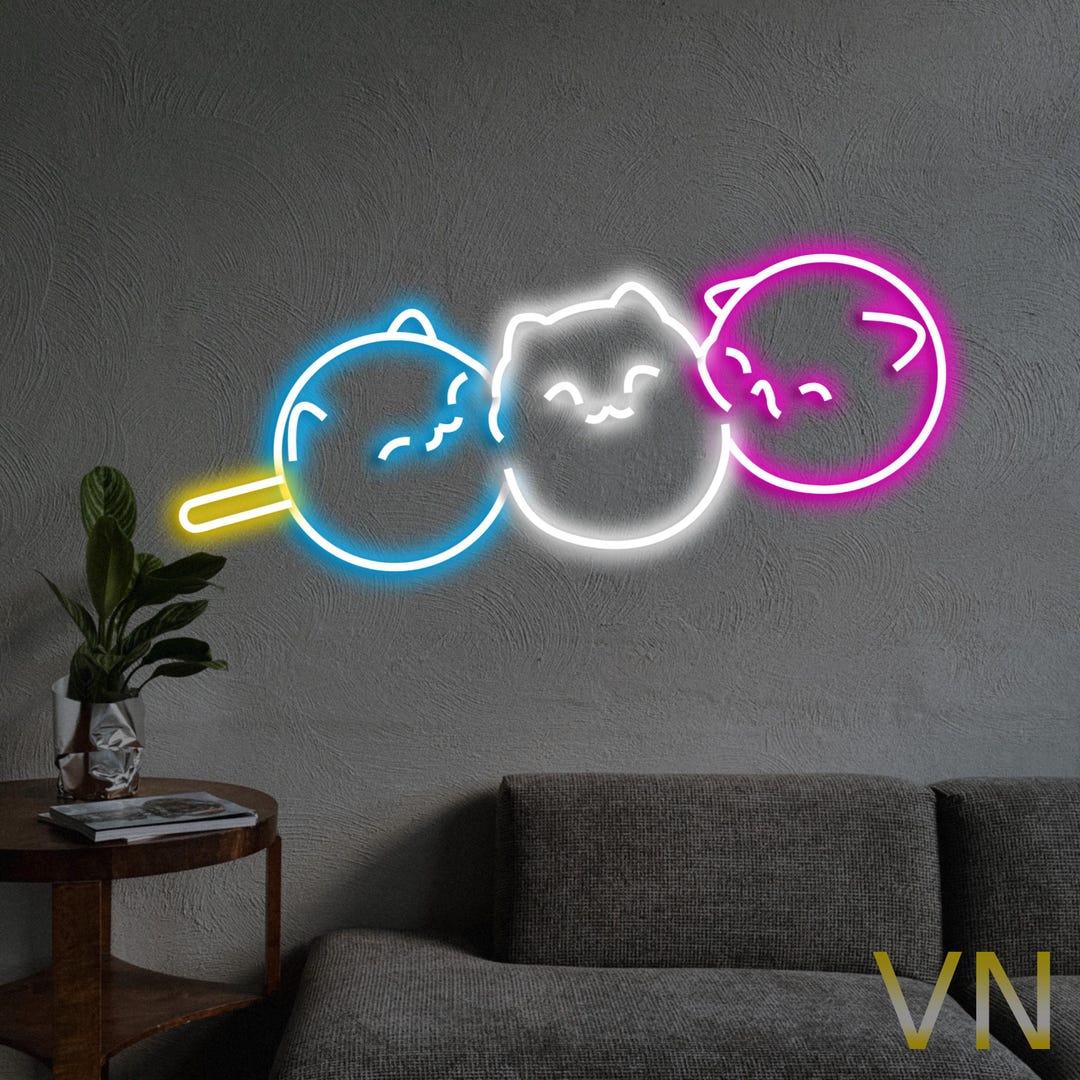 Kawaii JAPAN DANGO Cat LED Neon Sign, Custom Neon, Neon Light, Gifts ...