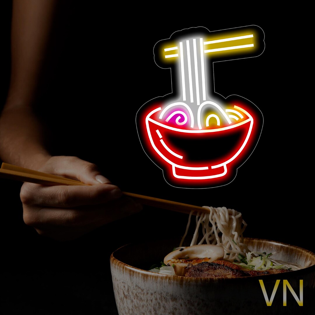 Ramen Bowl Neon Sign Custom Food Neon Sign Noodles Restaurant Neon ...