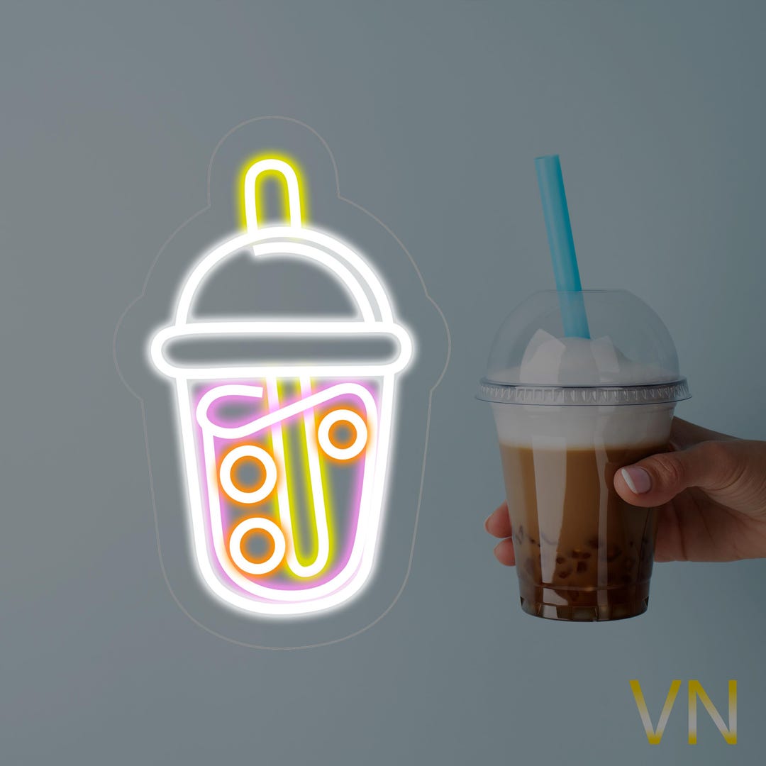 Neon Sign Boba Tea, Neon Sign Bubble Tea, Neon Signs, Neon Light, Neon ...