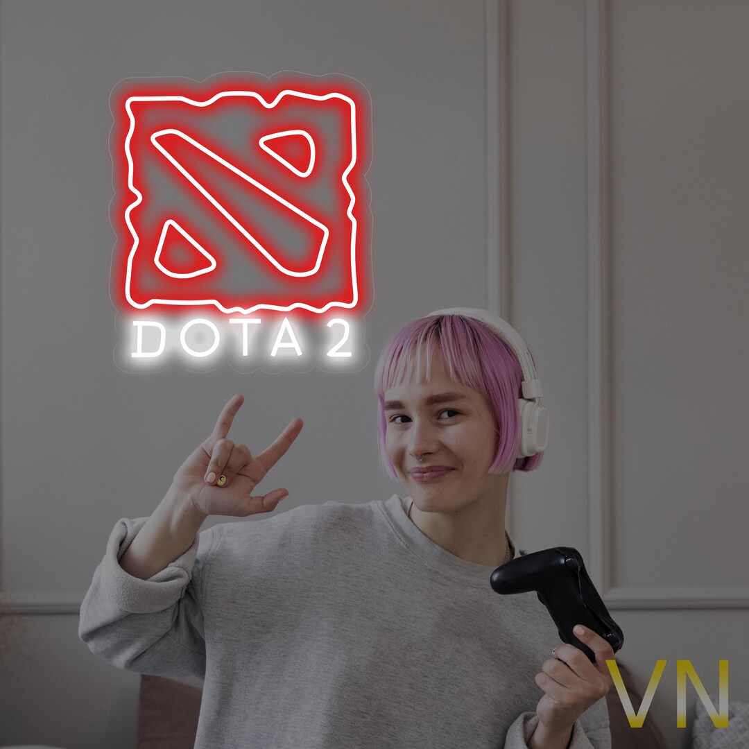 Dota 2 Logo Gamer LED Neon Sign - Custom Gaming Room Decor - Gift for ...