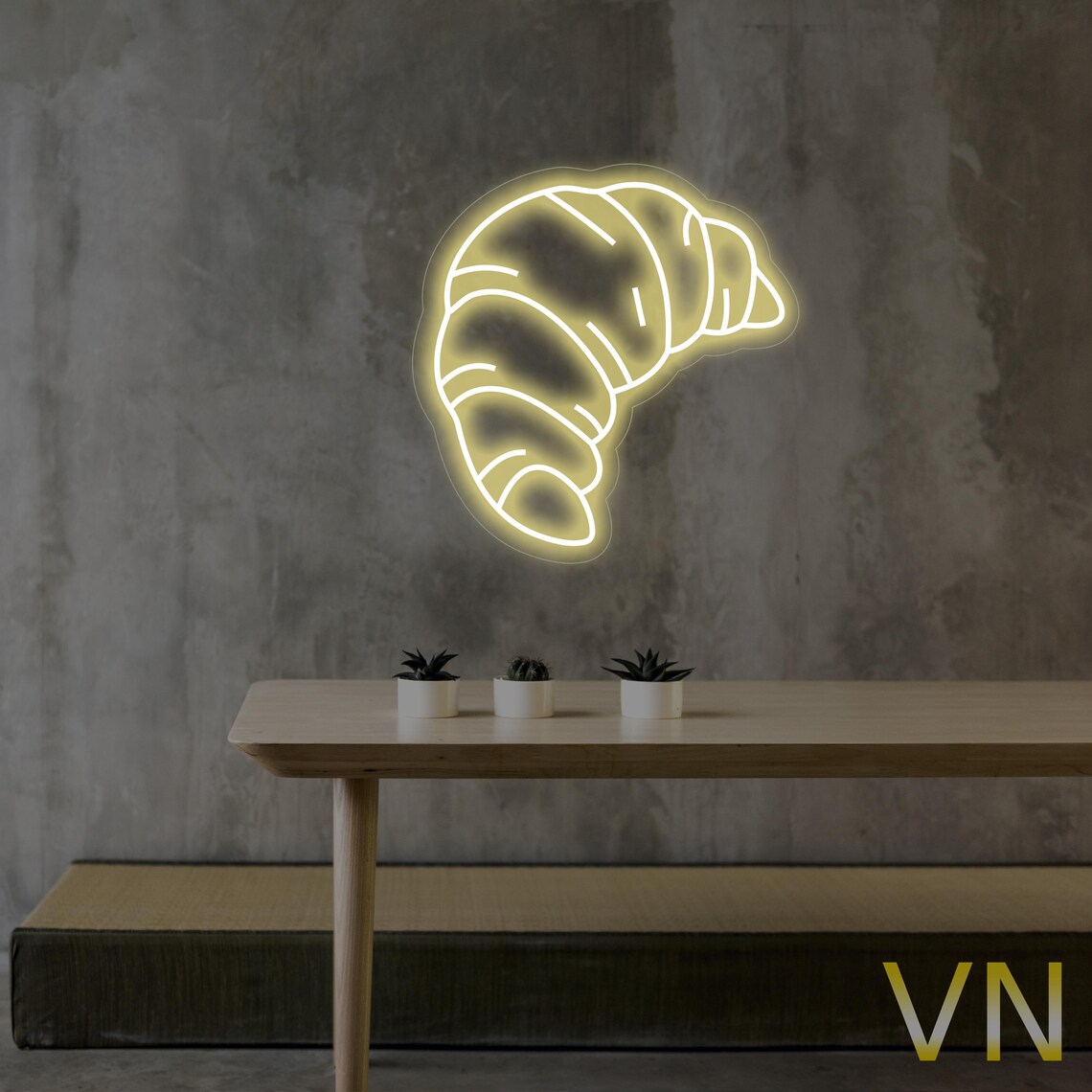Croissant Neon Sign, Croissant Led Neon Sign, Bakery Neon Lights ...