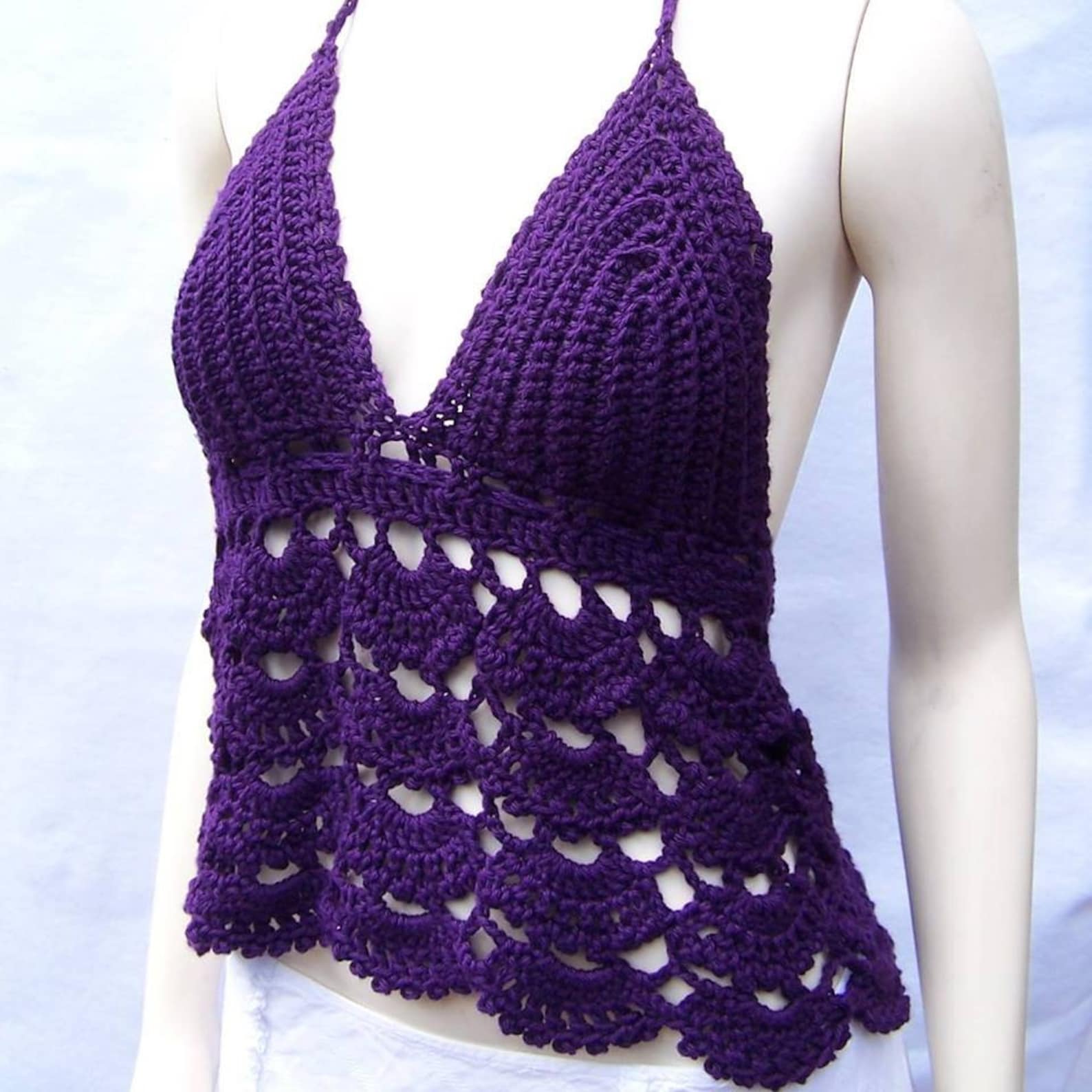 Lacy Halter Top Crochet Pattern PDF - Etsy
