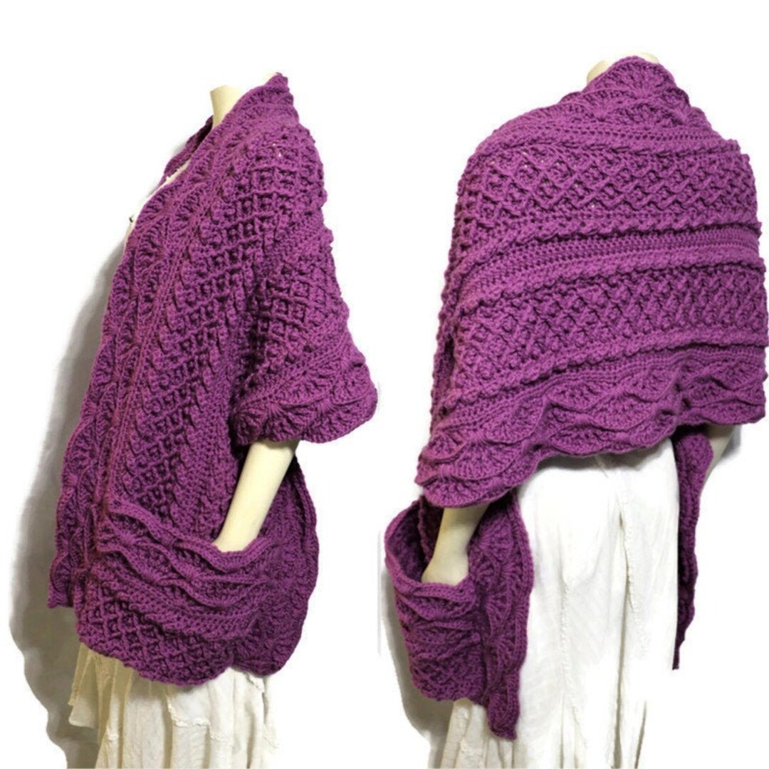 Warm Hugs Pocket Shawl Crochet Pattern PDF - PDF ONLY - Etsy