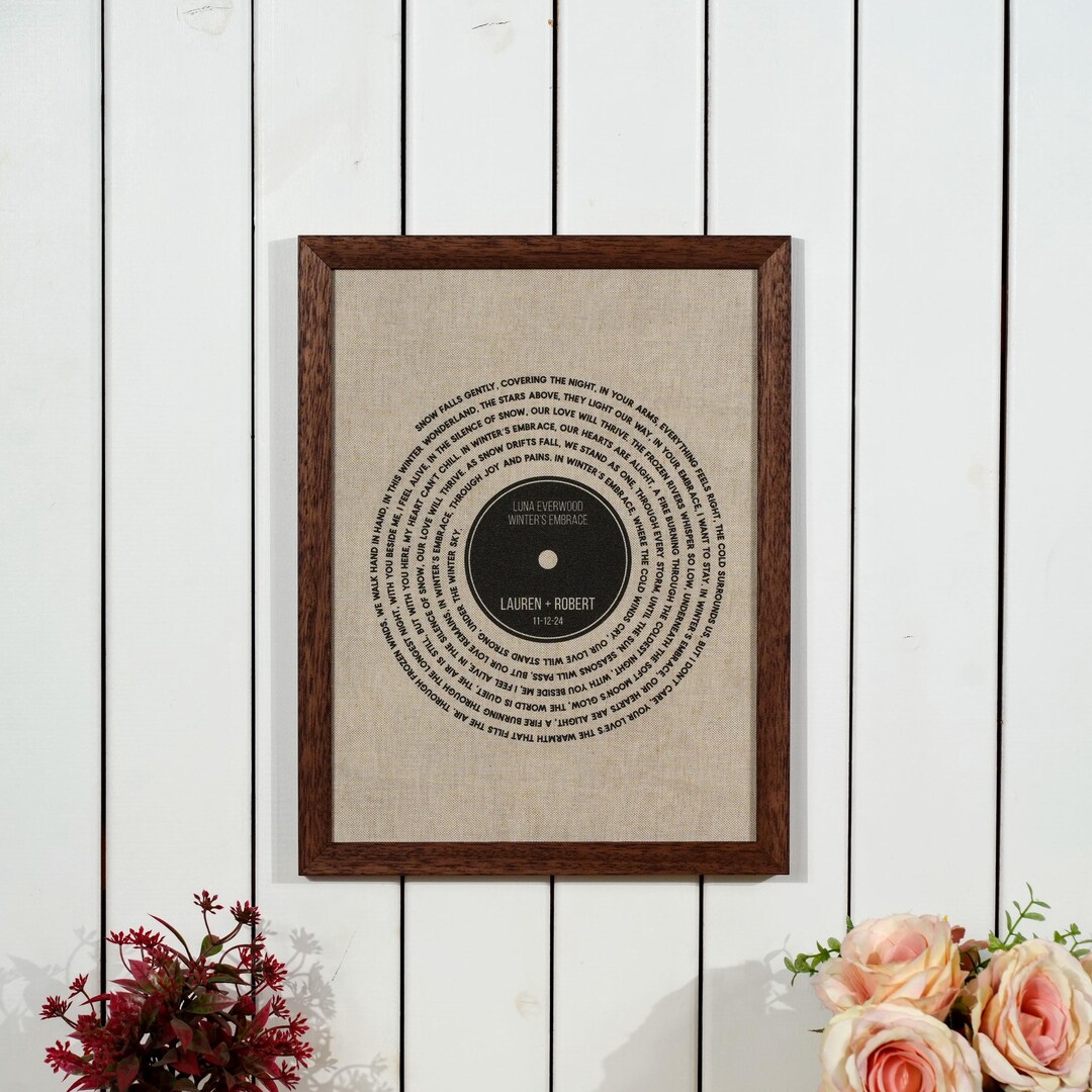 Custom Song Lyrics Frame - Wooden Lyrics Wall Art, Best Printed Lyrics ...