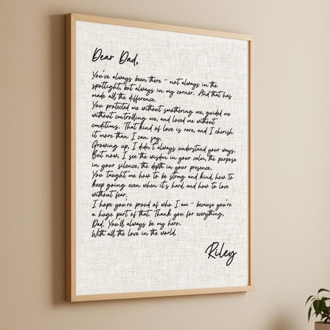 Personalized Dad Handwritten Letter Print – Fathers Day Keepsake for ...