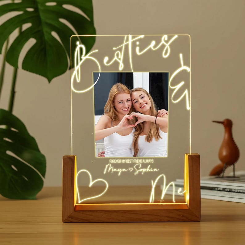 Personalized Soul Sister Night Light With Photo and Names – Custom LED ...