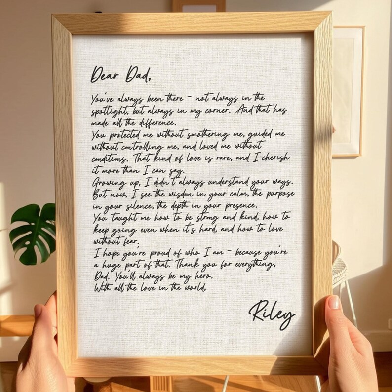 Personalized Dad Handwritten Letter Print – Fathers Day Keepsake for ...