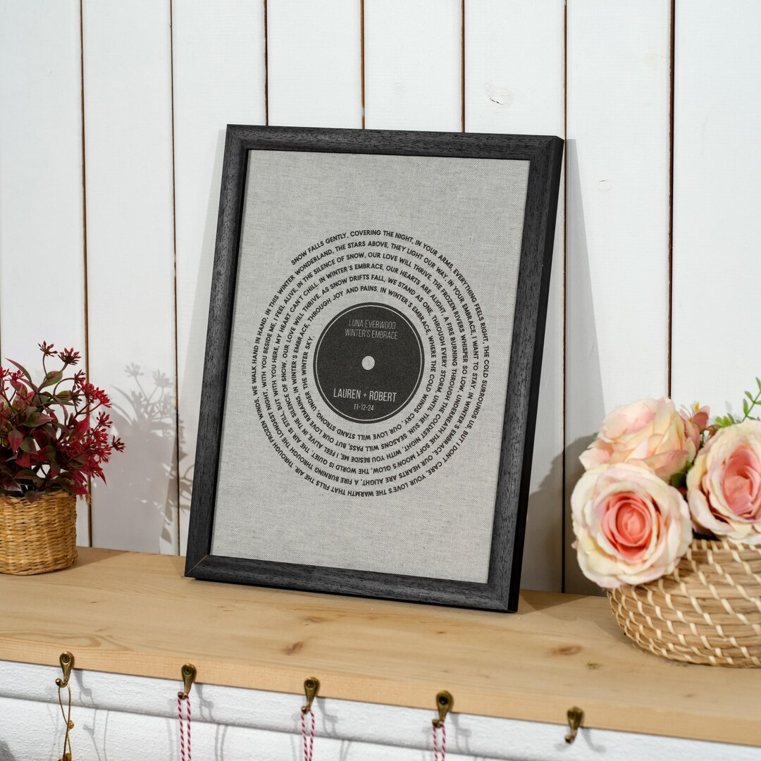 Custom Song Lyrics Print - Personalized Dad and Mom Gift, First Love ...