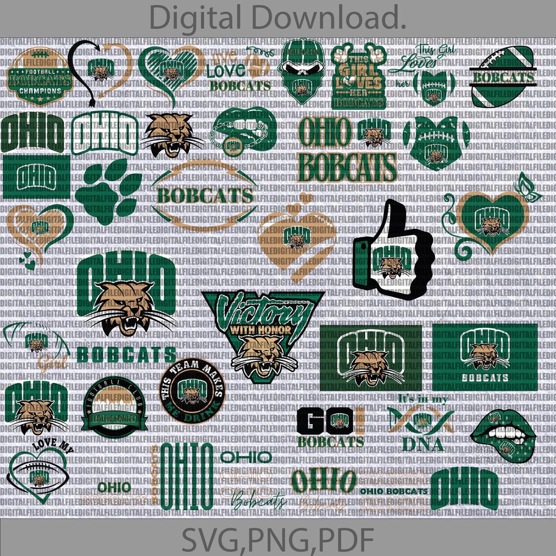 Ohio University SVG, Bobcats, College, Athletics, Football, Basketball ...