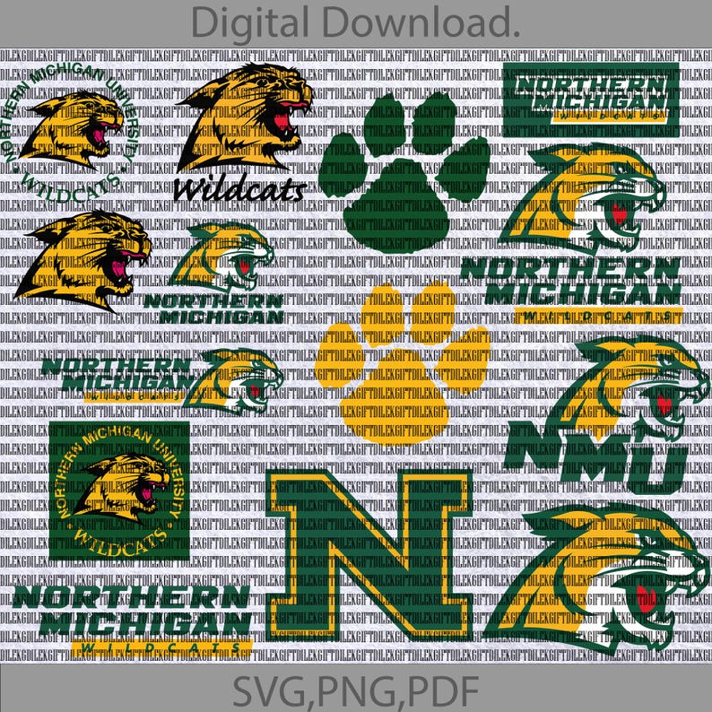 Northern Michigan College SVG, Wildcats SVG, University, Football ...
