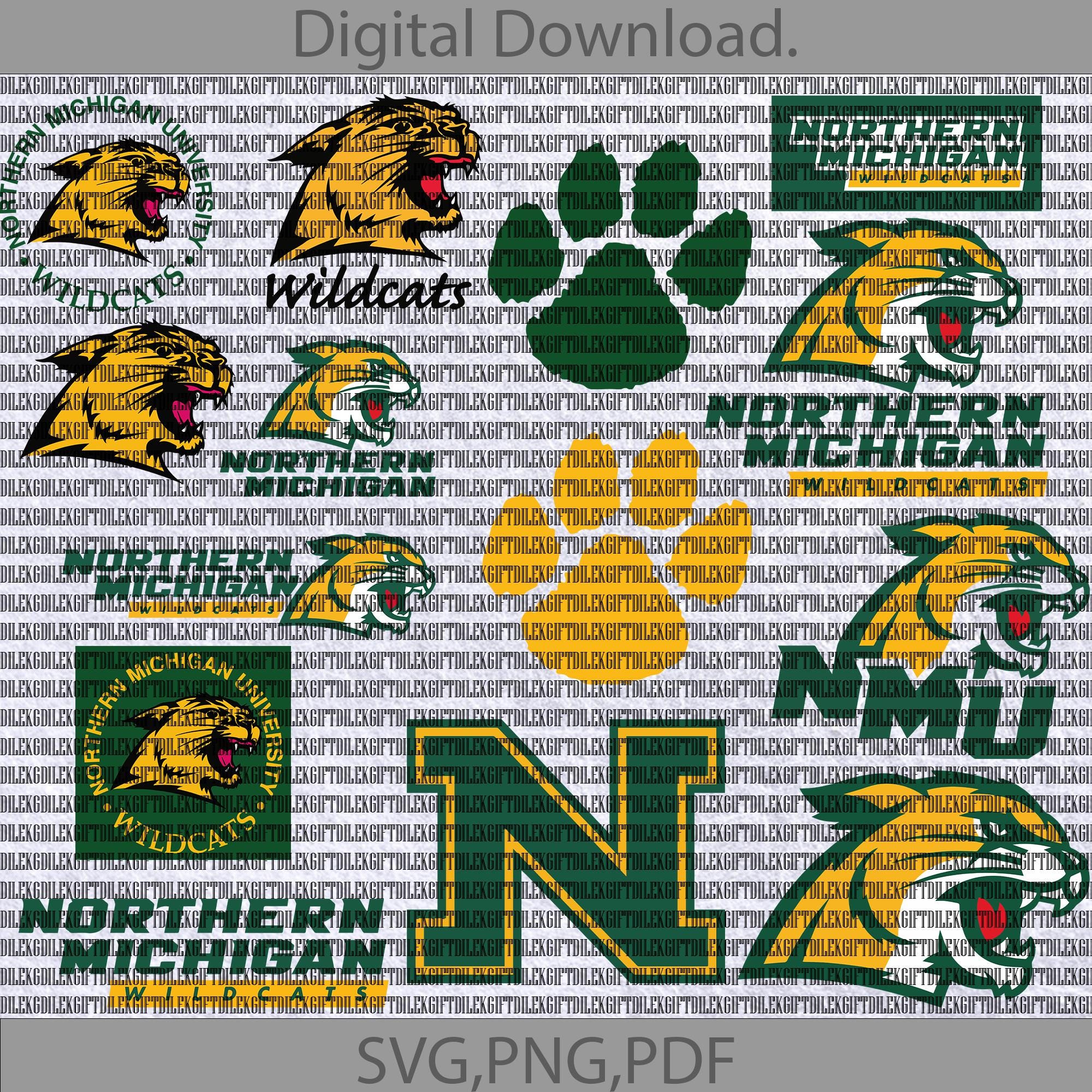 Northern Michigan College SVG, Wildcats SVG, University, Football ...