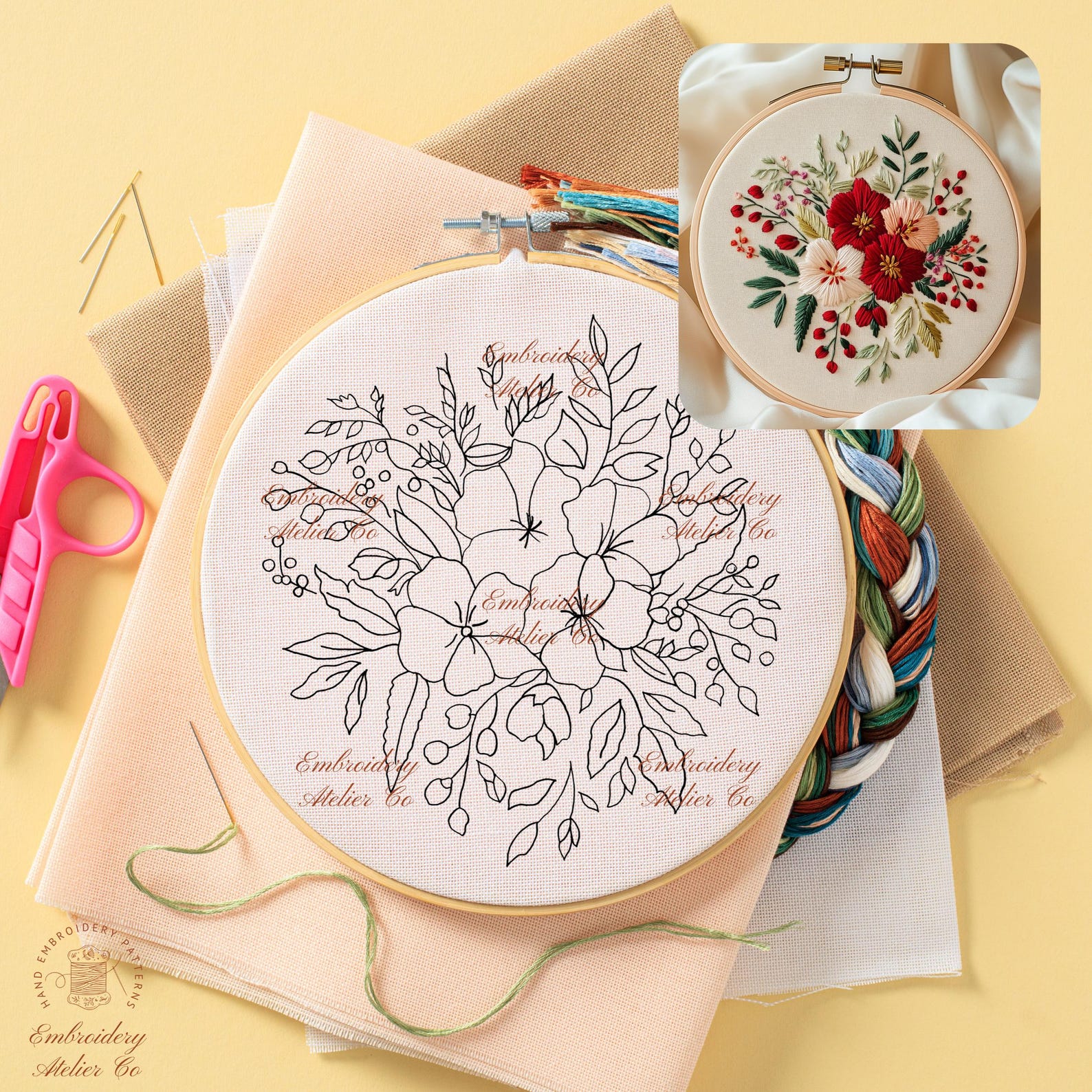 Clove Flowers Hand Embroidery Pattern, Floral Embroidery PDF Design ...