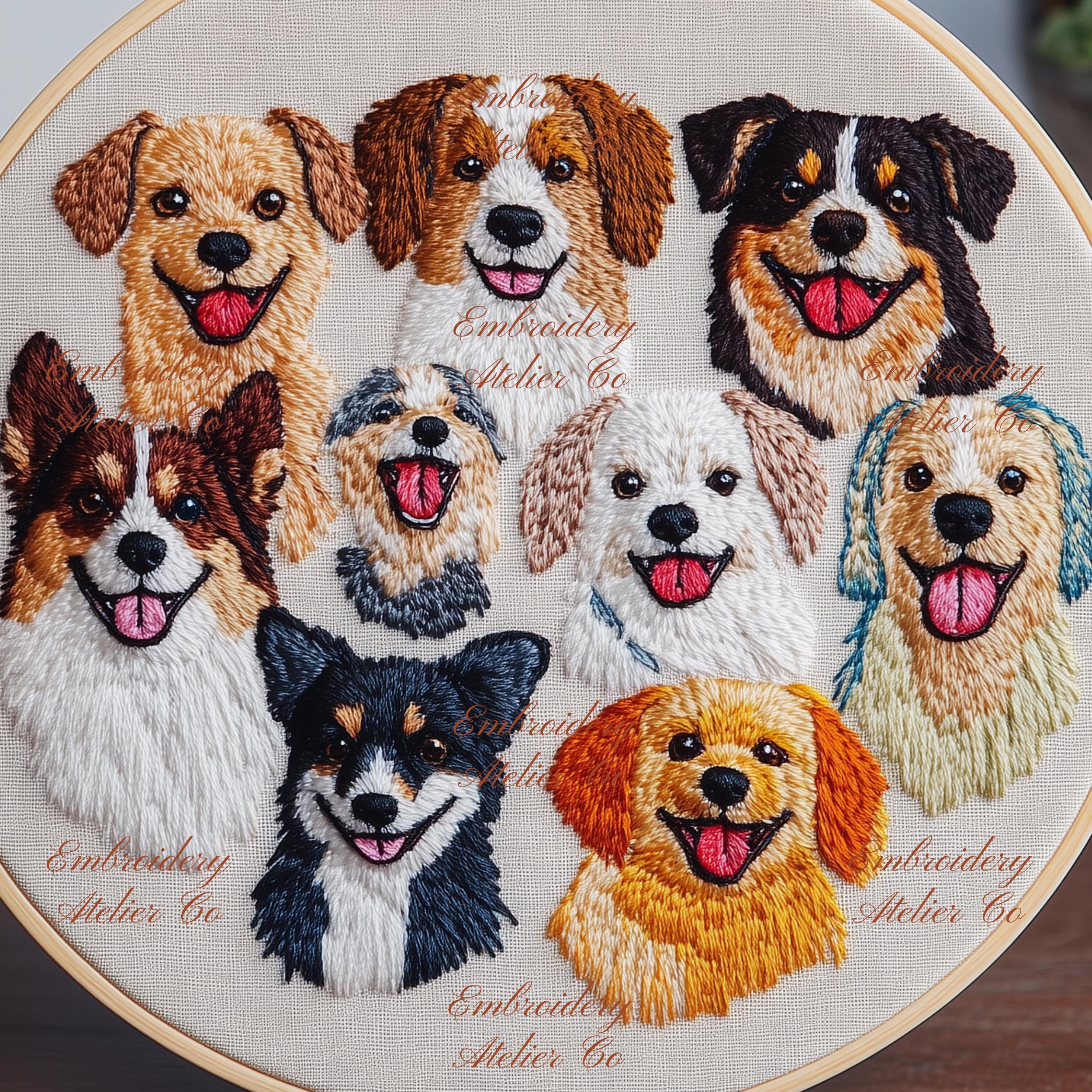 Cute Dogs Hand Embroidery Design, DIY Embroidery PDF Pattern, Animals ...