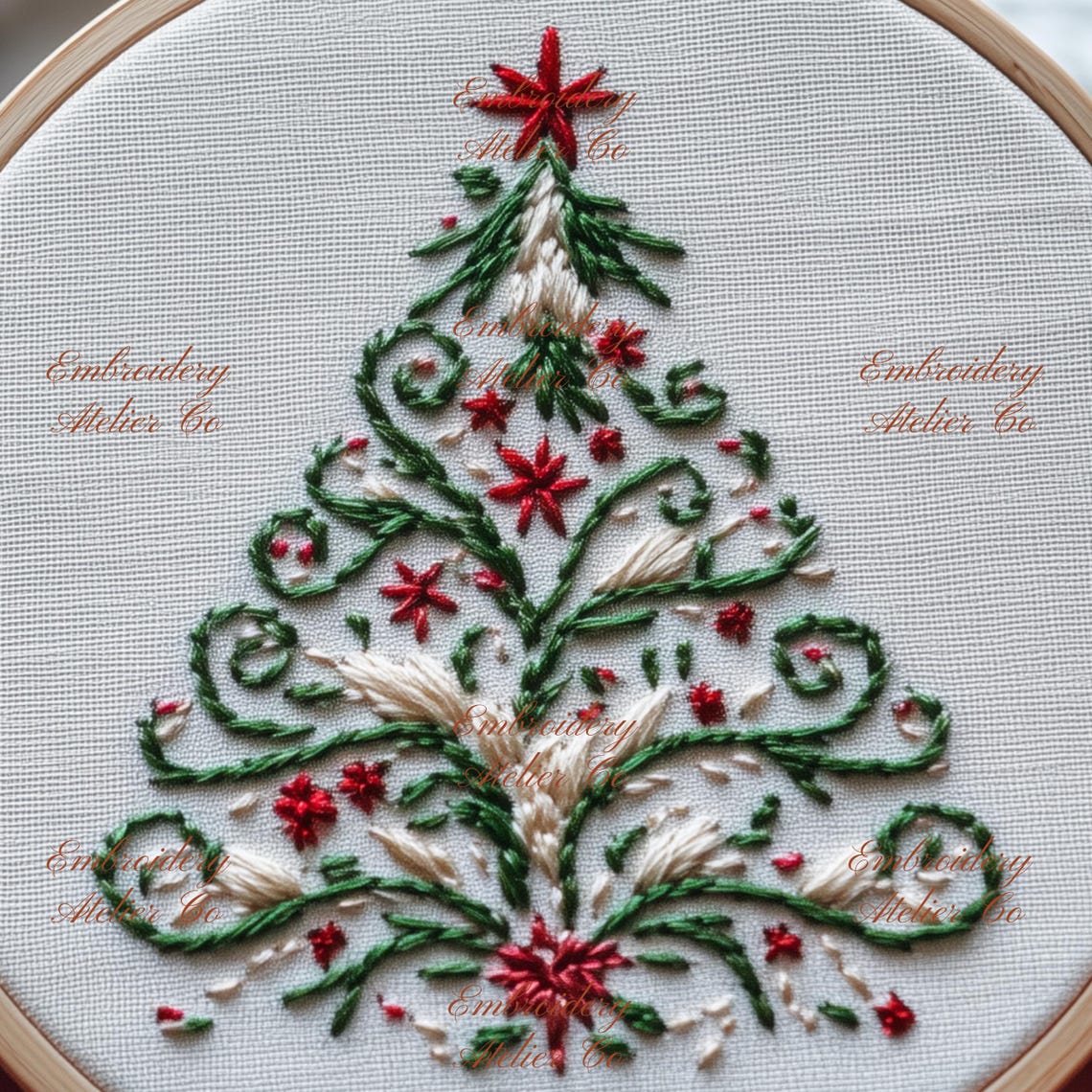 Beginner Embroidery PDF Pattern, Christmas Tree Hand Embroidery Design ...
