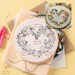 Spring Flowers Wreath Embroidery Pattern, Heart Shaped Wreath Hand ...