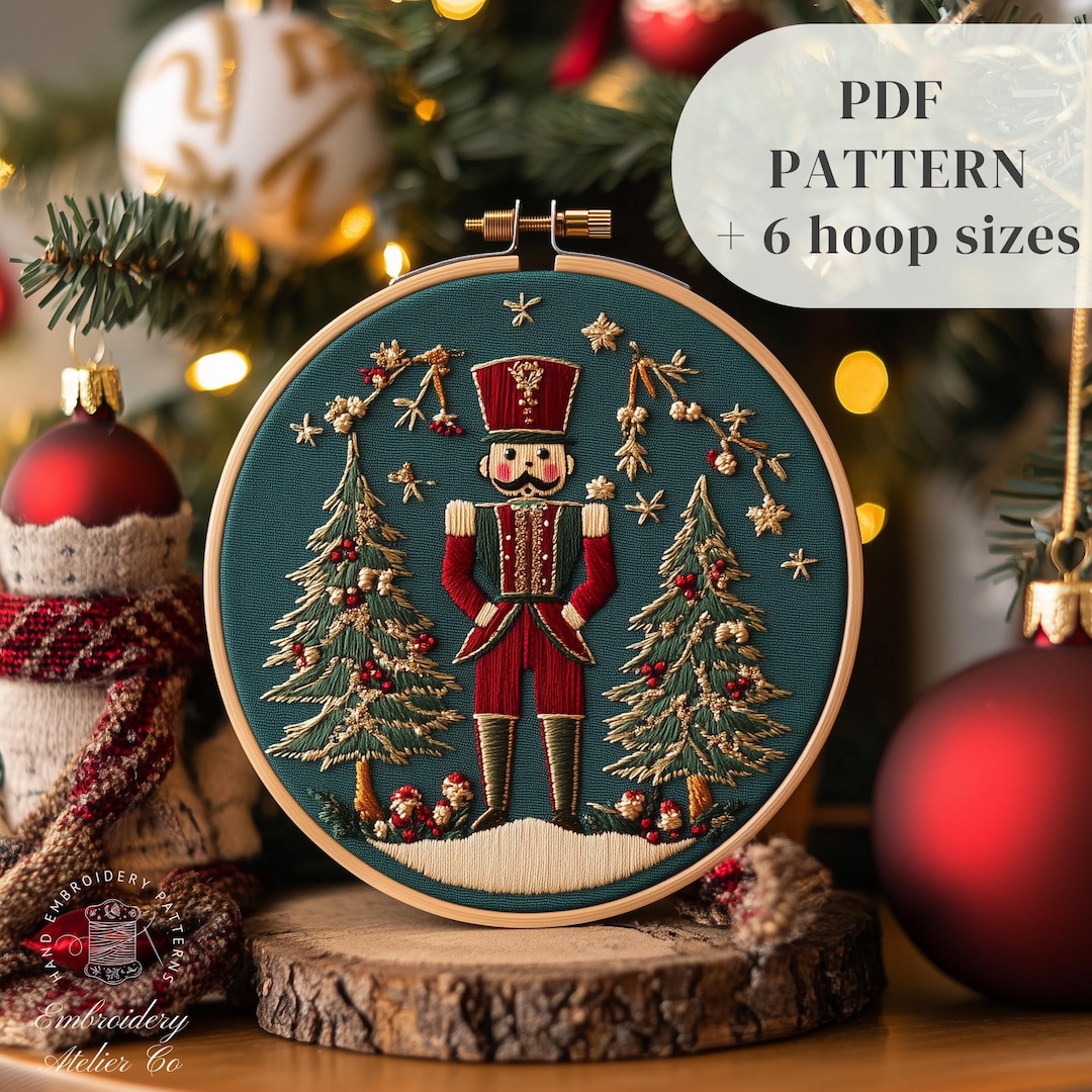 Nutcracker Hand Embroidery PDF Pattern, Christmas Soldier Embroidery ...