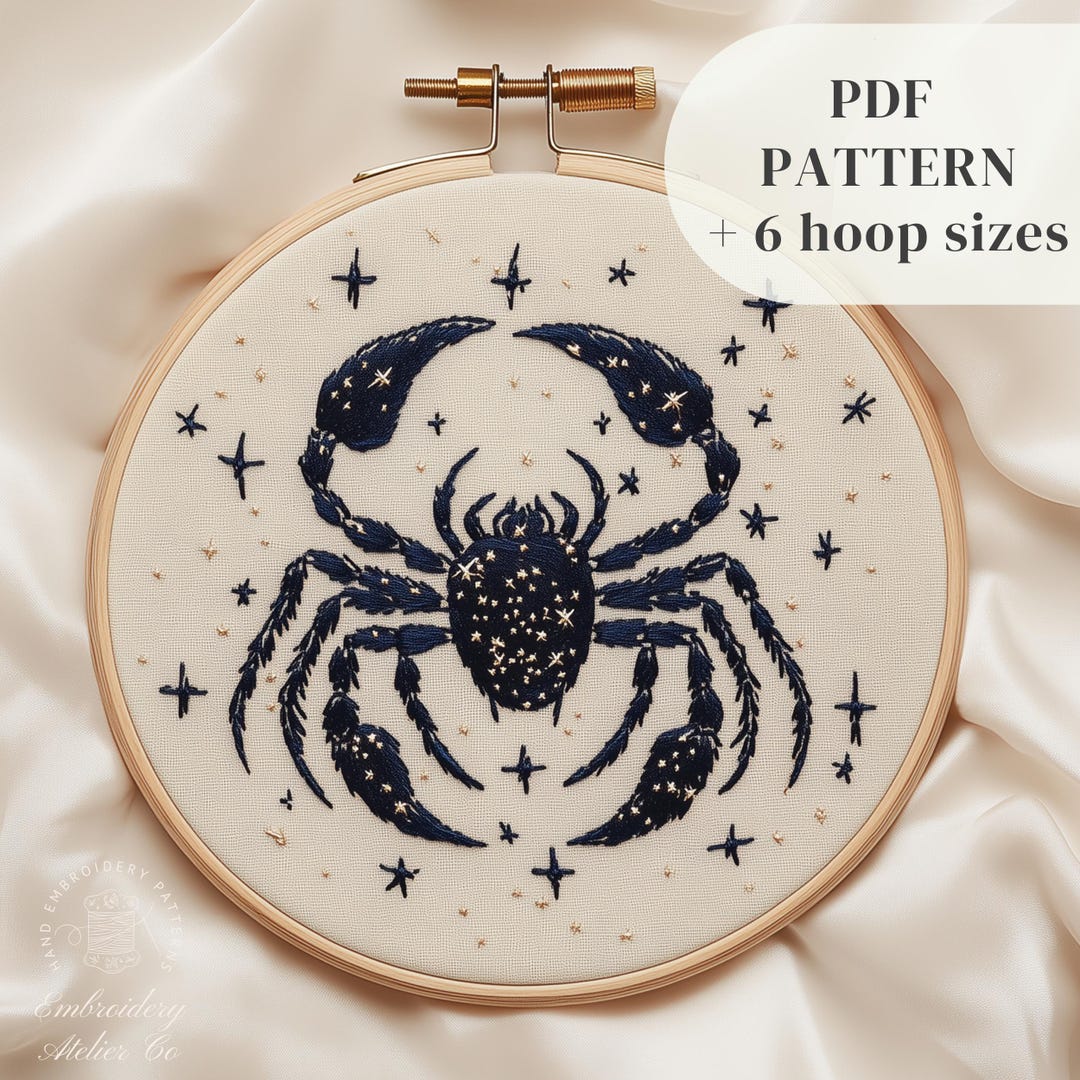 Scorpio Hand Embroidery Design, Astrology Embroidery PDF Pattern ...