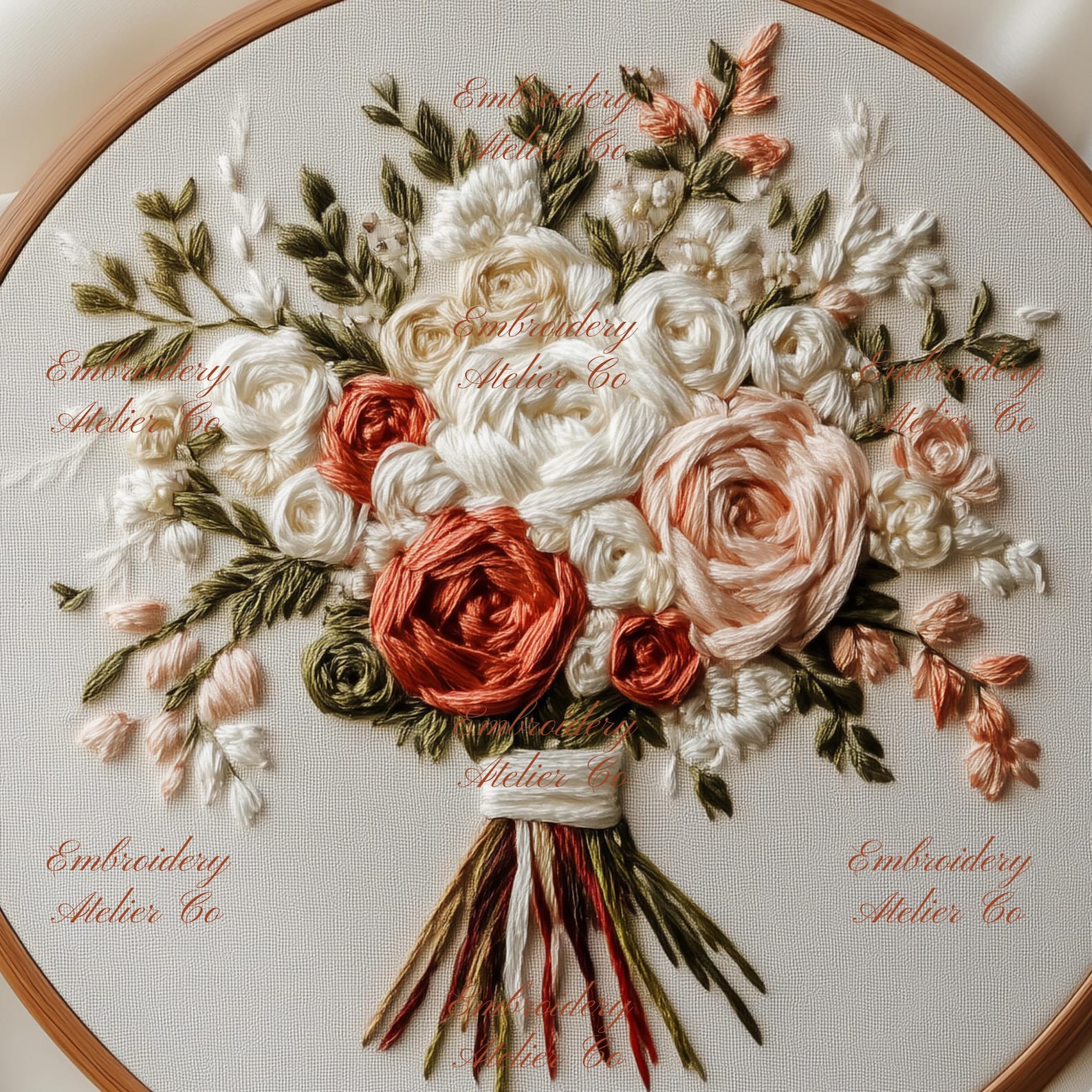 Wedding Flowers Embroidery PDF Pattern, Flowers Bouquet Embroidery ...