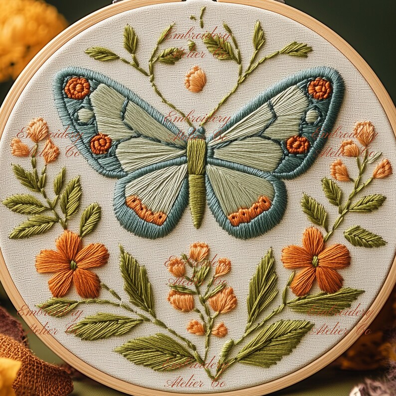 Luna Moth Hand Embroidery Pattern, Insect Hand Embroidery Design ...