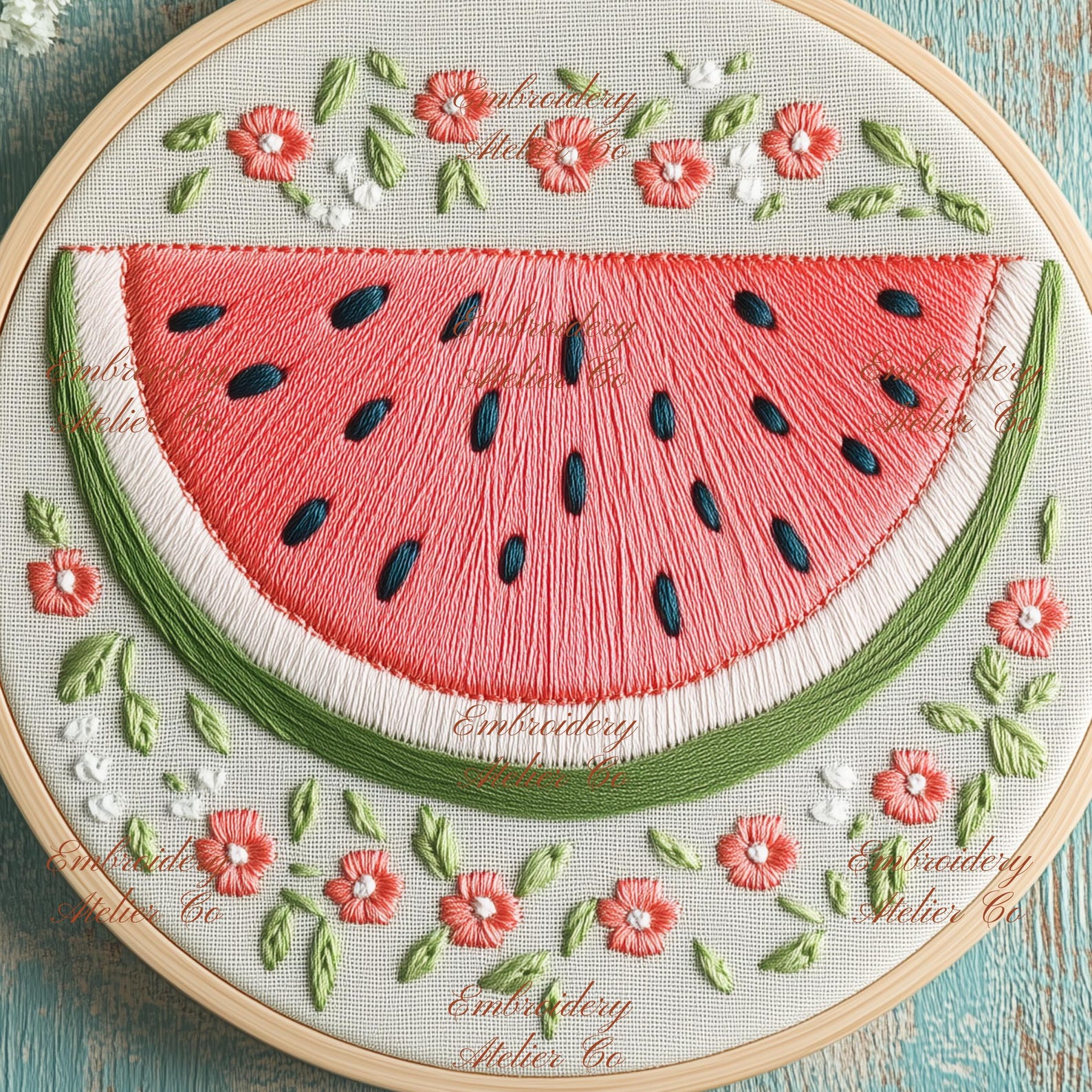 Watermelon Embroidery PDF Pattern, Summer Fruit Hand Embroidery Design ...