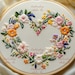 Spring Flowers Wreath Embroidery Pattern, Heart Shaped Wreath Hand ...