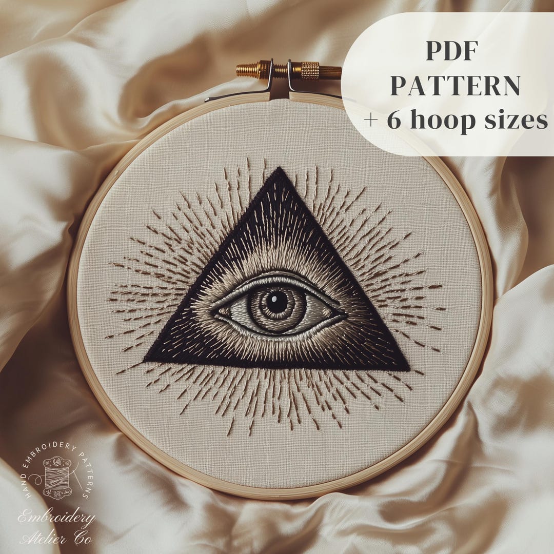 All Seeing Eye Hand Embroidery Design, Witchy Embroidery PDF Pattern ...