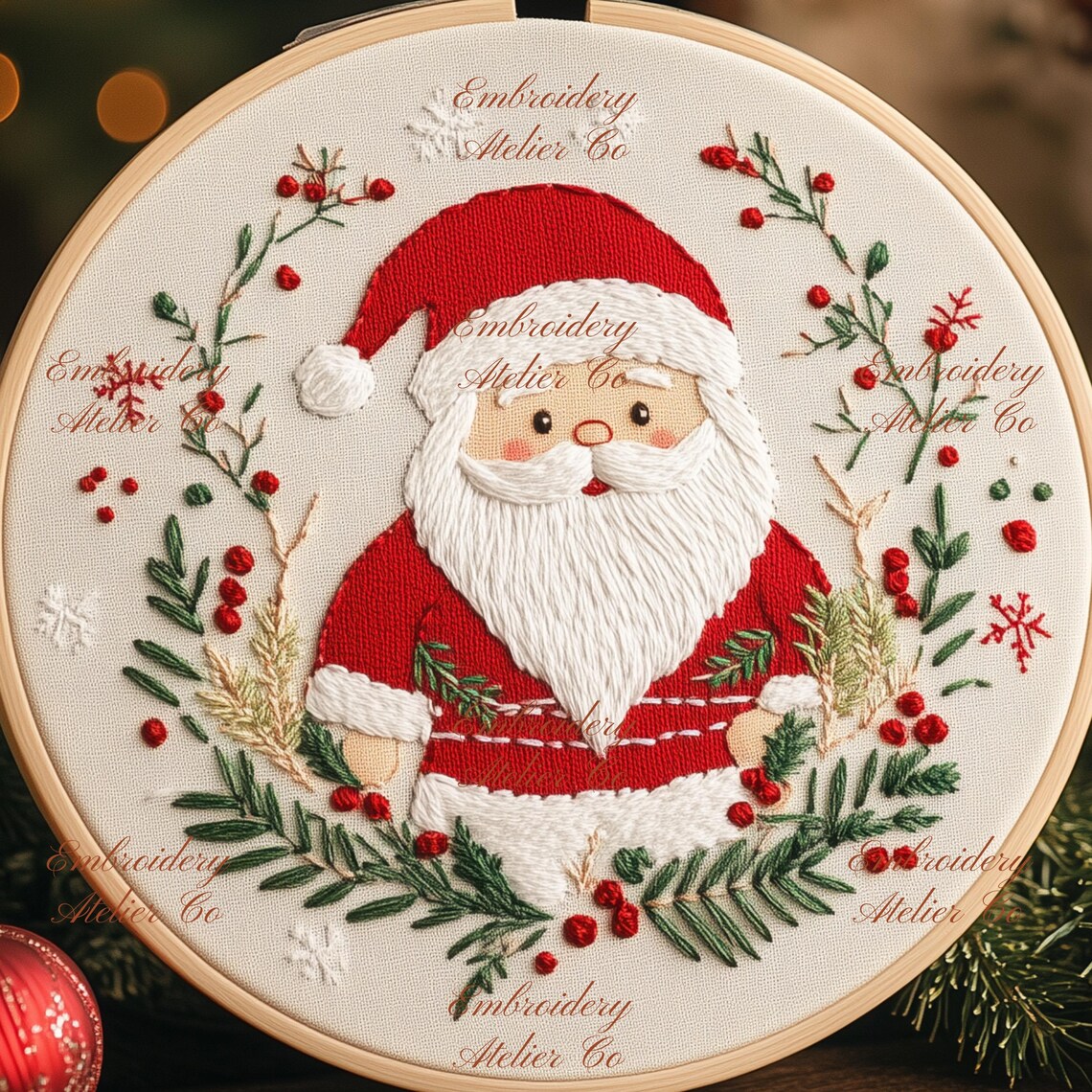 Christmas Embroidery PDF Pattern, Cute Santa Claus Embroidery Design ...